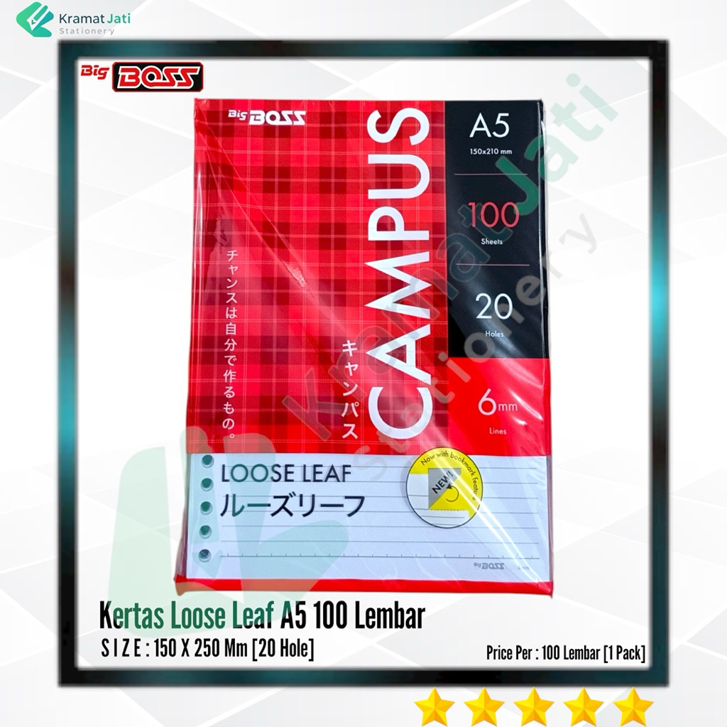 Jual BIG BOSS Kertas Loose Leaf A5 100 Lembar [1 Pack] | Shopee Indonesia
