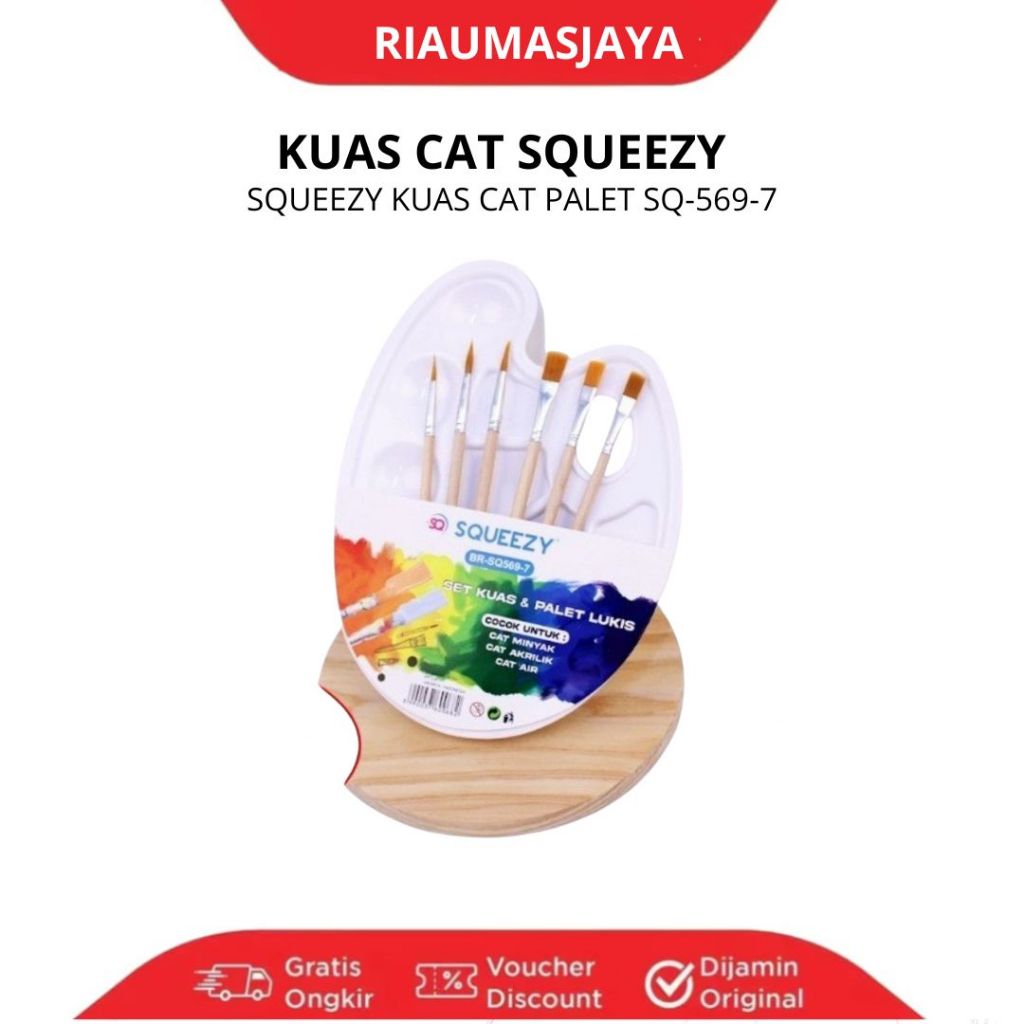 Jual kuas cat/ kuas lukis lengkap / kuas set sueqzzy + palet | Shopee ...