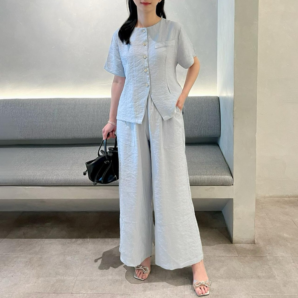 Jual Karel Linen Long Set (Setelan) | Shopee Indonesia