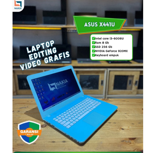 Jual ASUS X441U Intel core i3-6006U Ram 8 Gb SSD 256 Gb NVIDIA GeForce 920MX Keyboard empuk ...