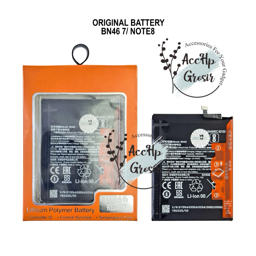 Jual Baterai Batre BN 46 Redmi Note 8 / Redmi 7 BN46 Batrei Batrai BN ...