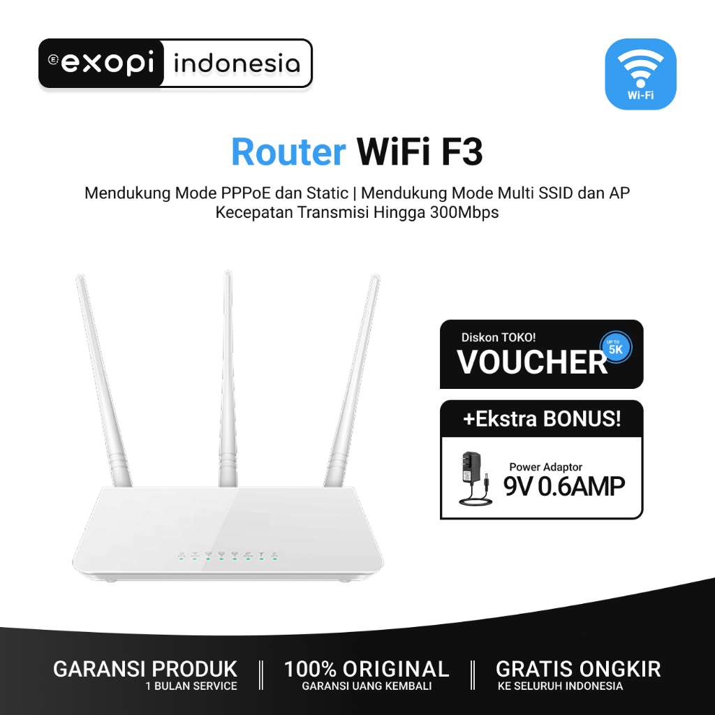 Jual Router F3 V8 V6 V5 Wireless WiFi 300Mbps | Bisa PPPoE Multi SSID ...