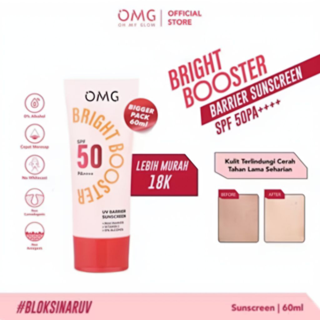 Jual YSF1 OMG Oh My Glow Bright Booster Uv Barrier sunscreen SPF 50 PA ...