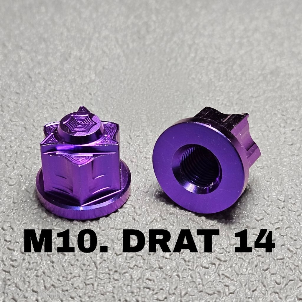 Jual Mur close nut/Mur topi Ukuran M10 drat 14 original titanium ...