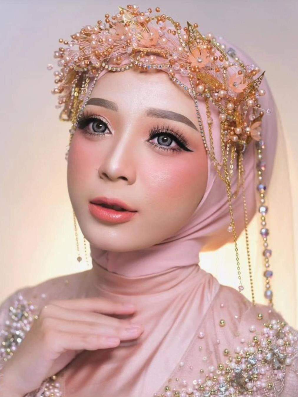 Jual 28H [Handmadebychindy] Suntiang Modern/ Suntiang wedding hijab ...