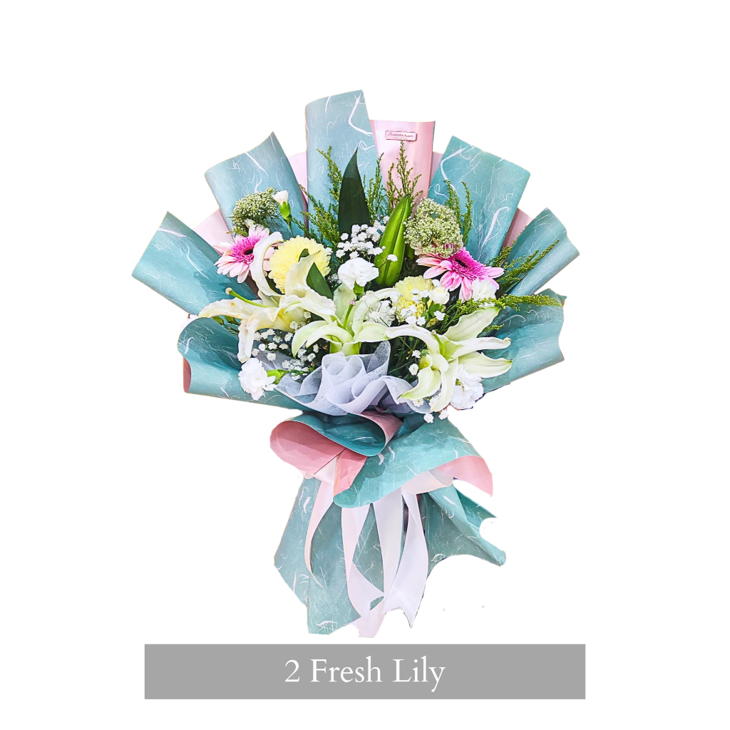 Jual 2 STALKS LILY FRESH BUKET | Fresh Flowers Bouquet | Shopee Indonesia