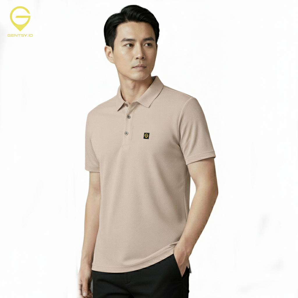Jual Gentsy Kaos Polo Shirt Lengan Pendek Bahan Bertekstur Timbul Warna ...