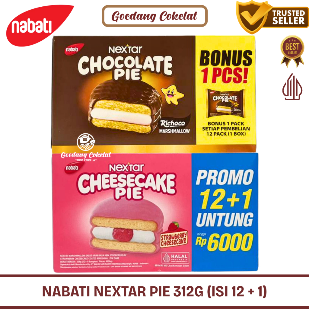 Jual Nabati Nextar Chocolate Pie Chocopie Strawberry Cheese Cake 312g 1 ...