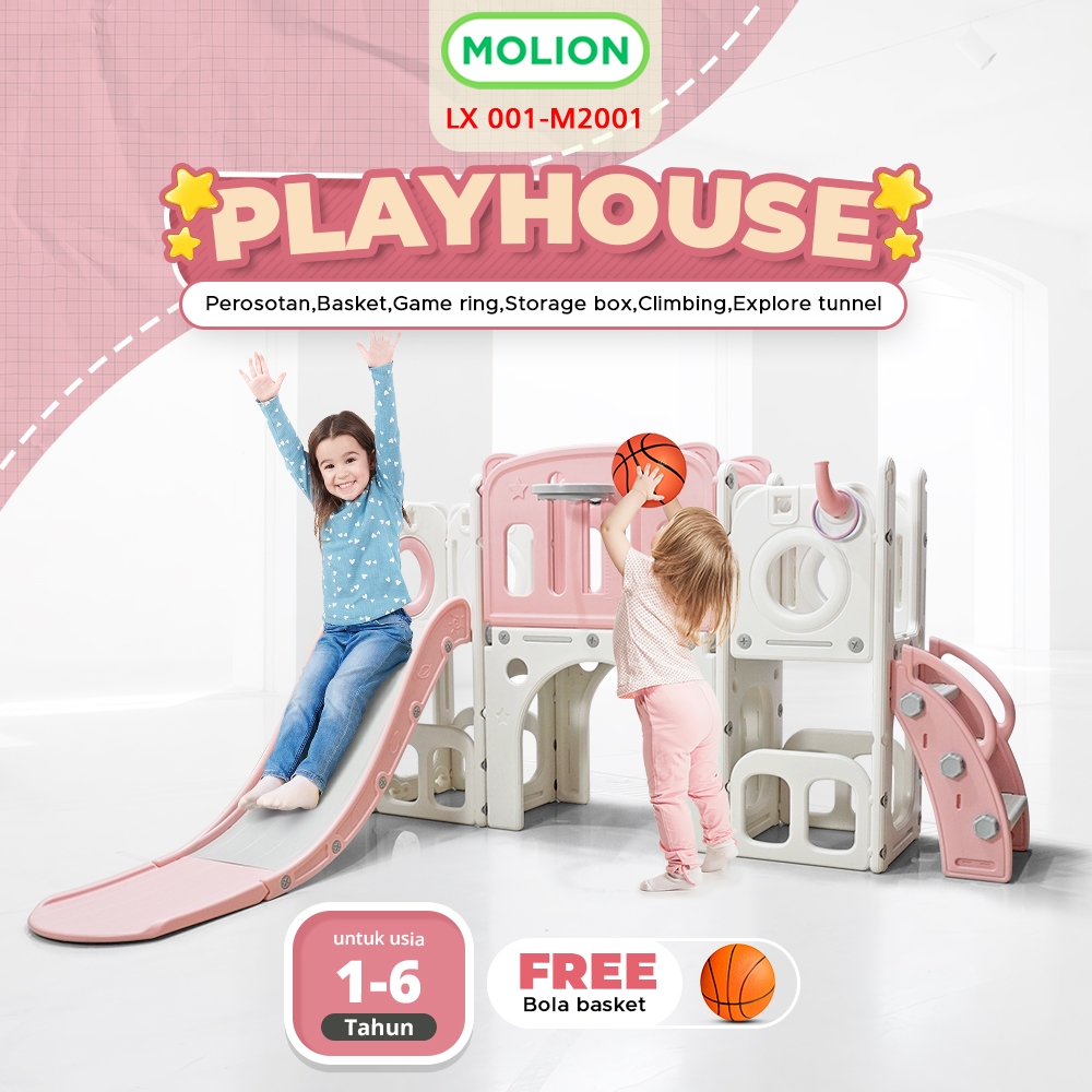 Jual MOLION Playground Slide Set 6in1 Prosotan Mainan HDPE Playhouse ...