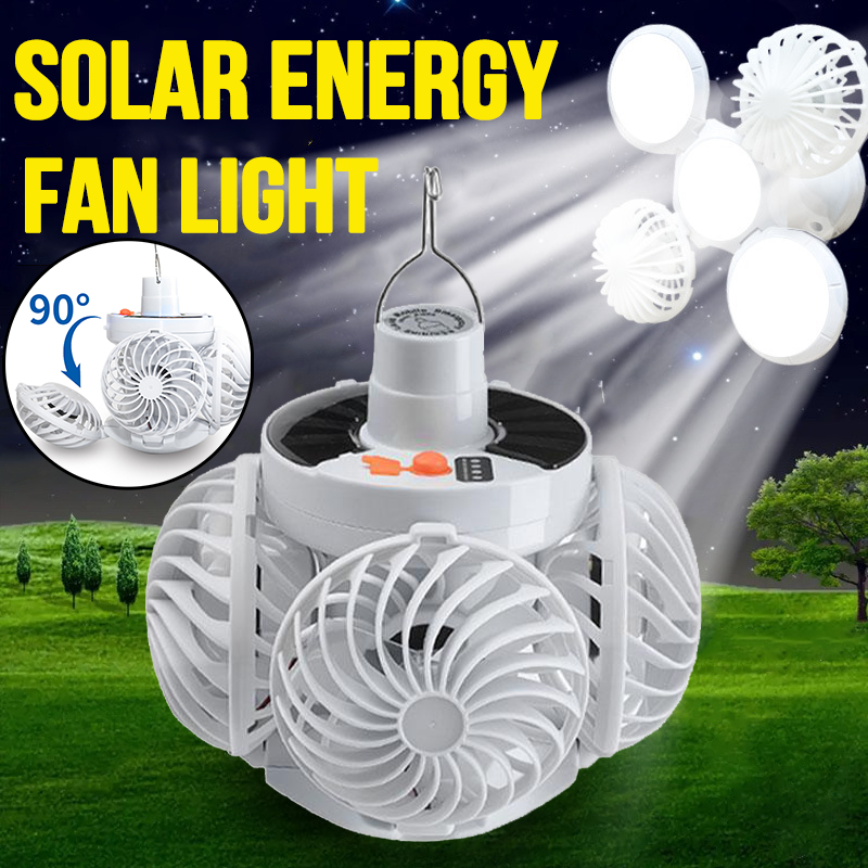 Jual Portable Solar Fan Lamp Strong Wind Fan Camping Light USB ...