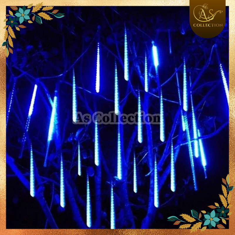 Jual LAMPU METEOR LED HUJAN 1SET 8PCS WARNA PUTIH / HIASAN AIR TERJUN ...