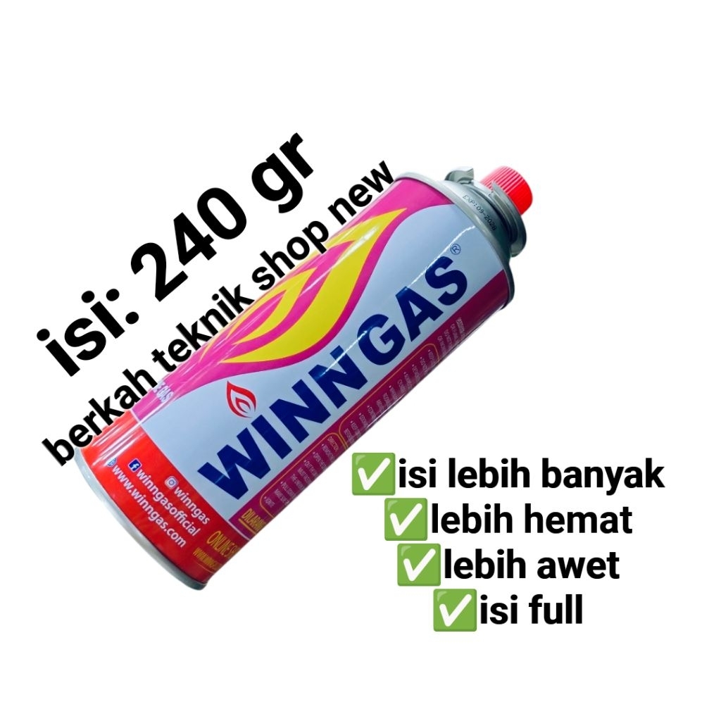 Jual ISI GAS KOMPOR PORTABLE / GASTORCH (240 gr) WINN GAS ORIGINAL ...