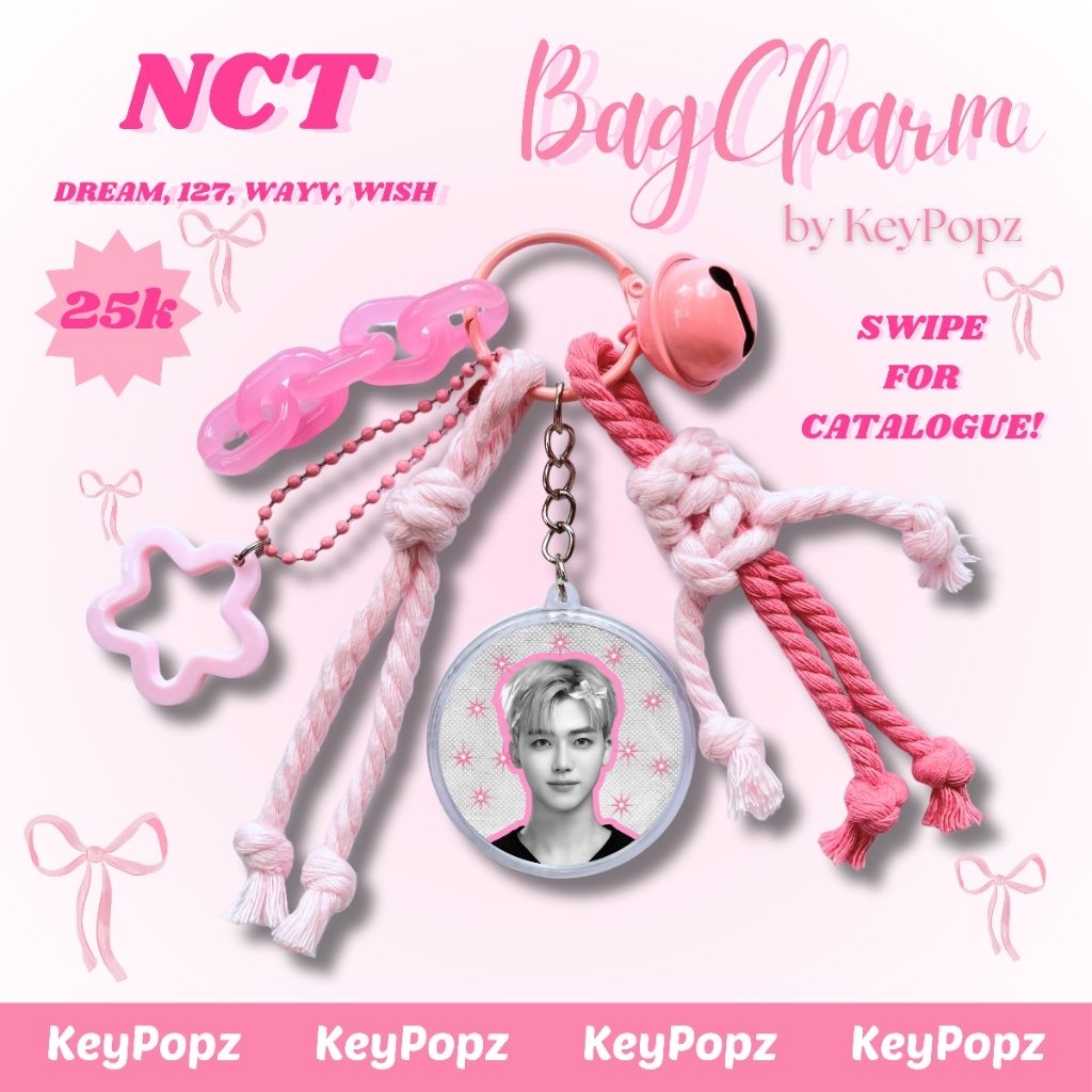 Jual NCT Dream | NCT 127 | WayV | NCT Wish | BAGCHARM Pink Biru Hitam ...