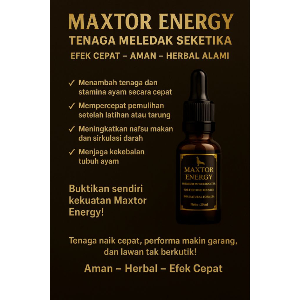 Jual Maxtor Energy Jamu vitamin doping ayam aduan herbal menambah ...