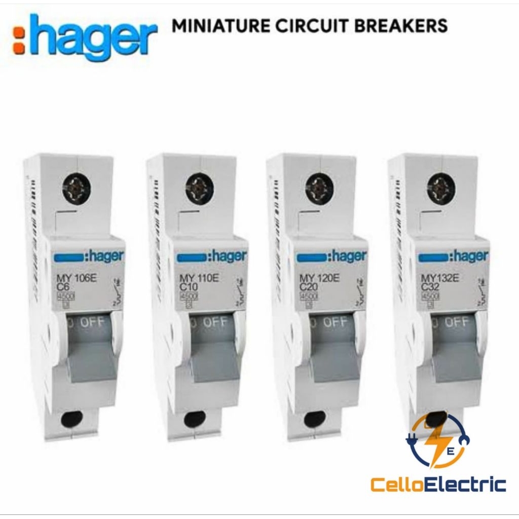 Jual MCB Hager 6a 10a 16a 20a 35a 32a 40a - MCB Hager 1 Phase | Shopee ...