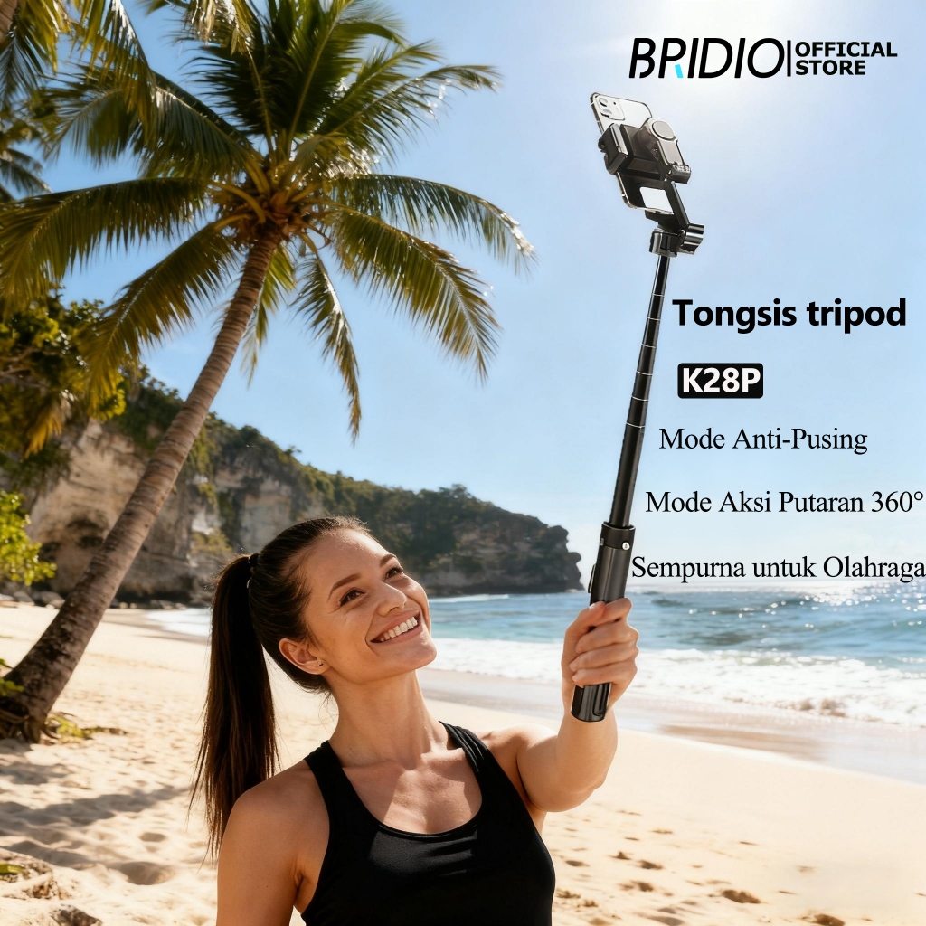 Jual Bridio Tongsis Tripod Bluetooth 360° - Anti Goyang 1.8m Portable ...