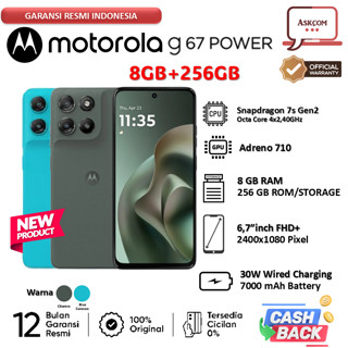 Jual Motorola G67 Power 5G 8GB/256GB Snapdragon 7s Gen2 7000mAh 50MP Sony LYT600 6.7FHD+ GARANSI ...
