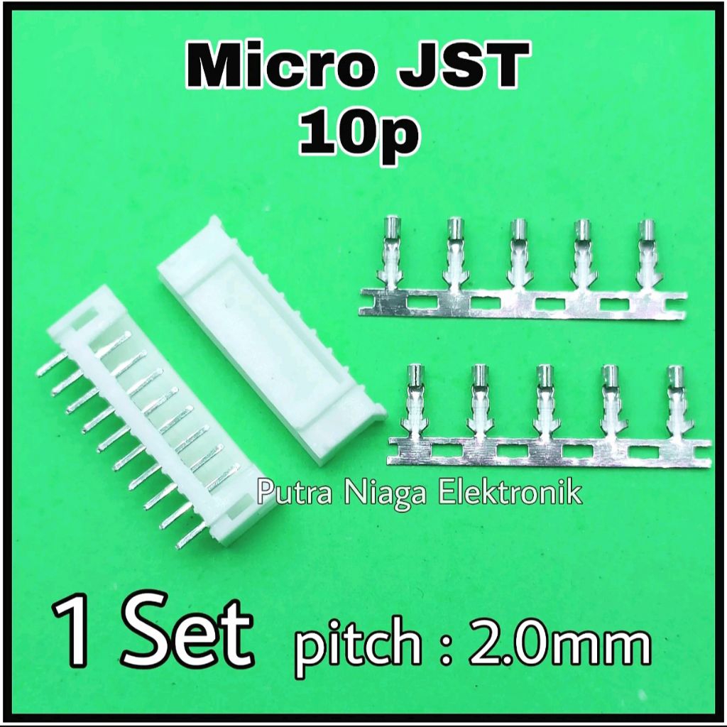 Jual (1 Set) Micro JST 10 Pin lurus 2.0mm / Mikro JST 10p 2.0 mm Male ...