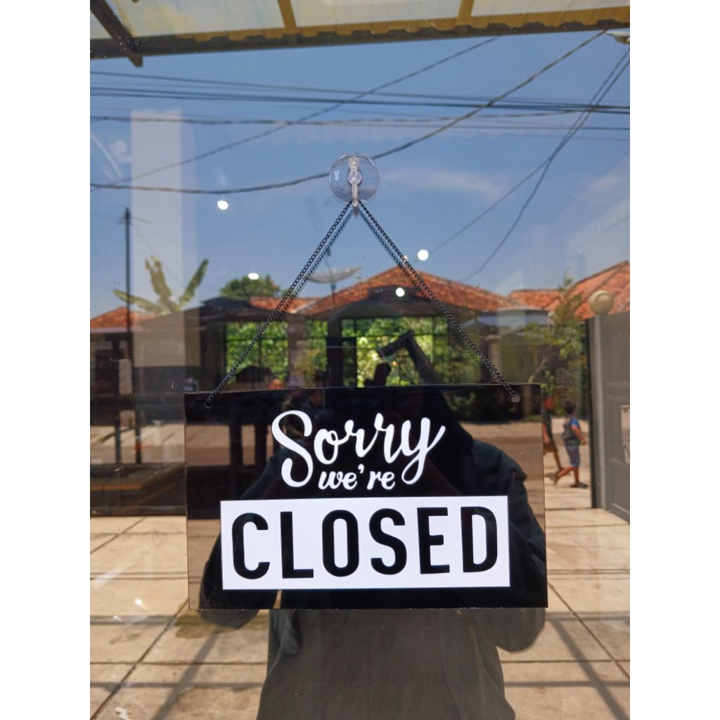 Jual Sign label akrilik open close | penanda pintu buka tutup akrilik ...