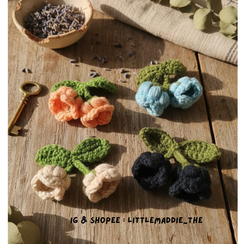 Jual Jepitan rambut Rajut Bunga Lily | Crochet Flower Clip Handmade ...