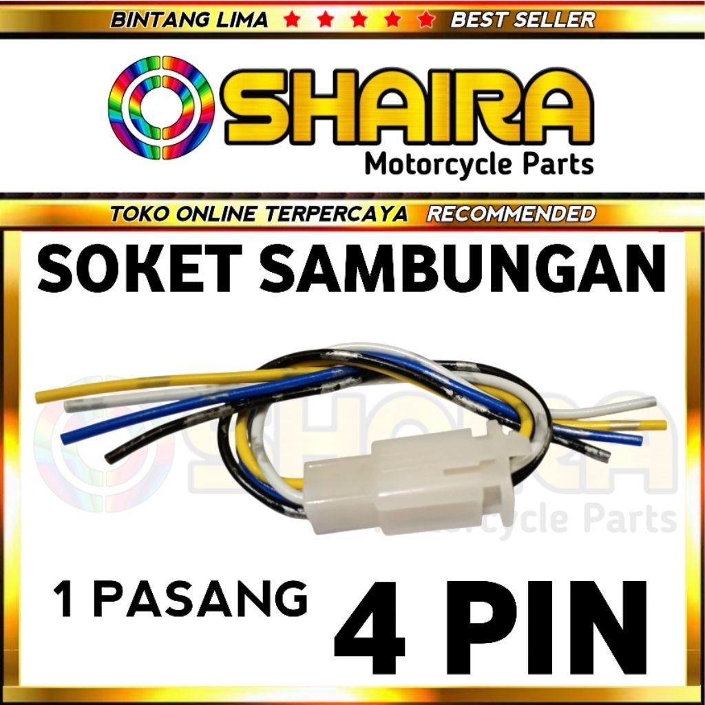 Jual SOKET SAMBUNGAN KABEL 4 PIN / 1 PASANG CEWEK COWOK / SOCKET ...