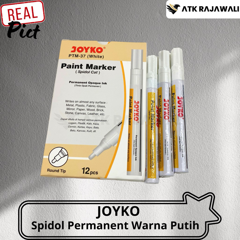 Jual Spidol Permanent Warna Putih Joyko (Pcs) | Shopee Indonesia