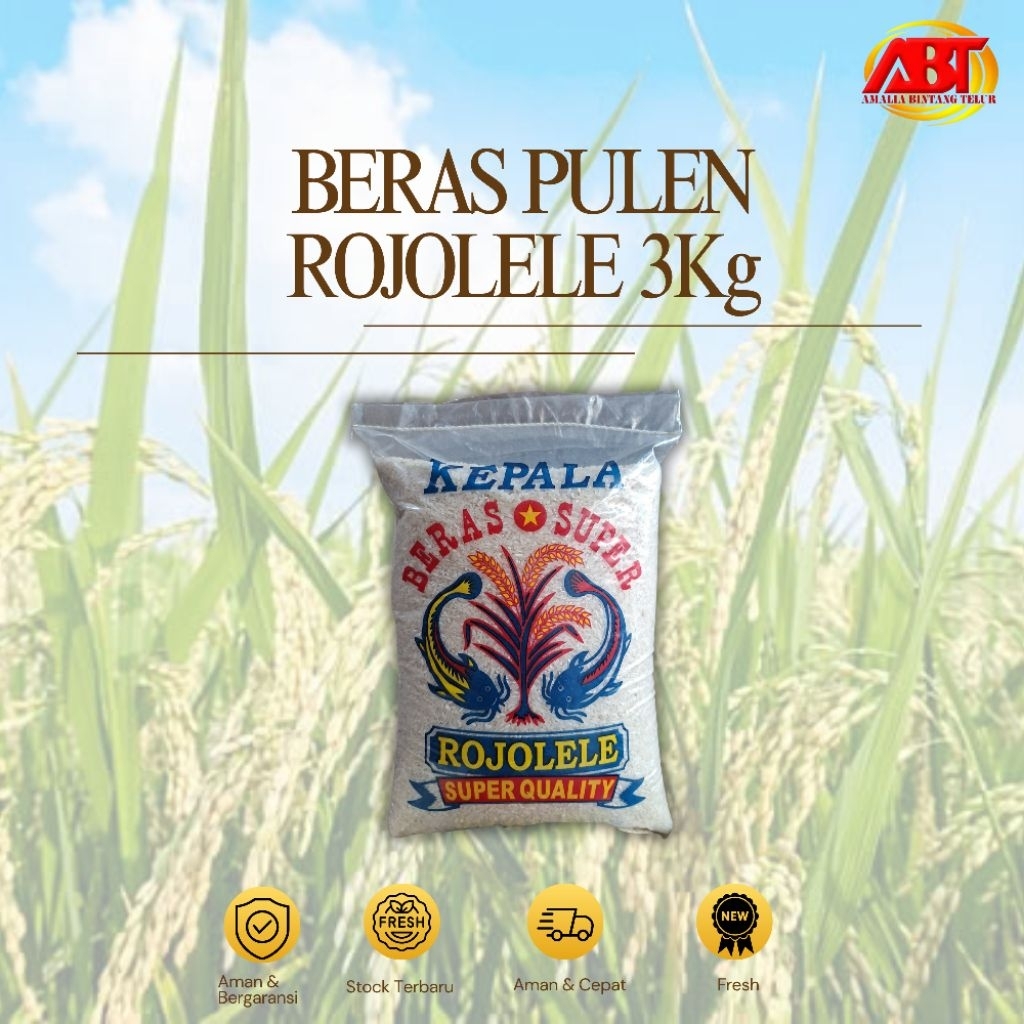 Jual ABT - 3Kg Beras Pulen Rojolele Enak dan Bersih (FRESH - AMAN ...