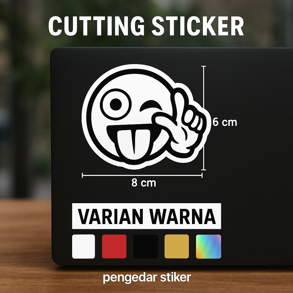 Jual Sticker Cutting Emot Mikir Kids – Stiker Motor / Helm | Tahan Air ...
