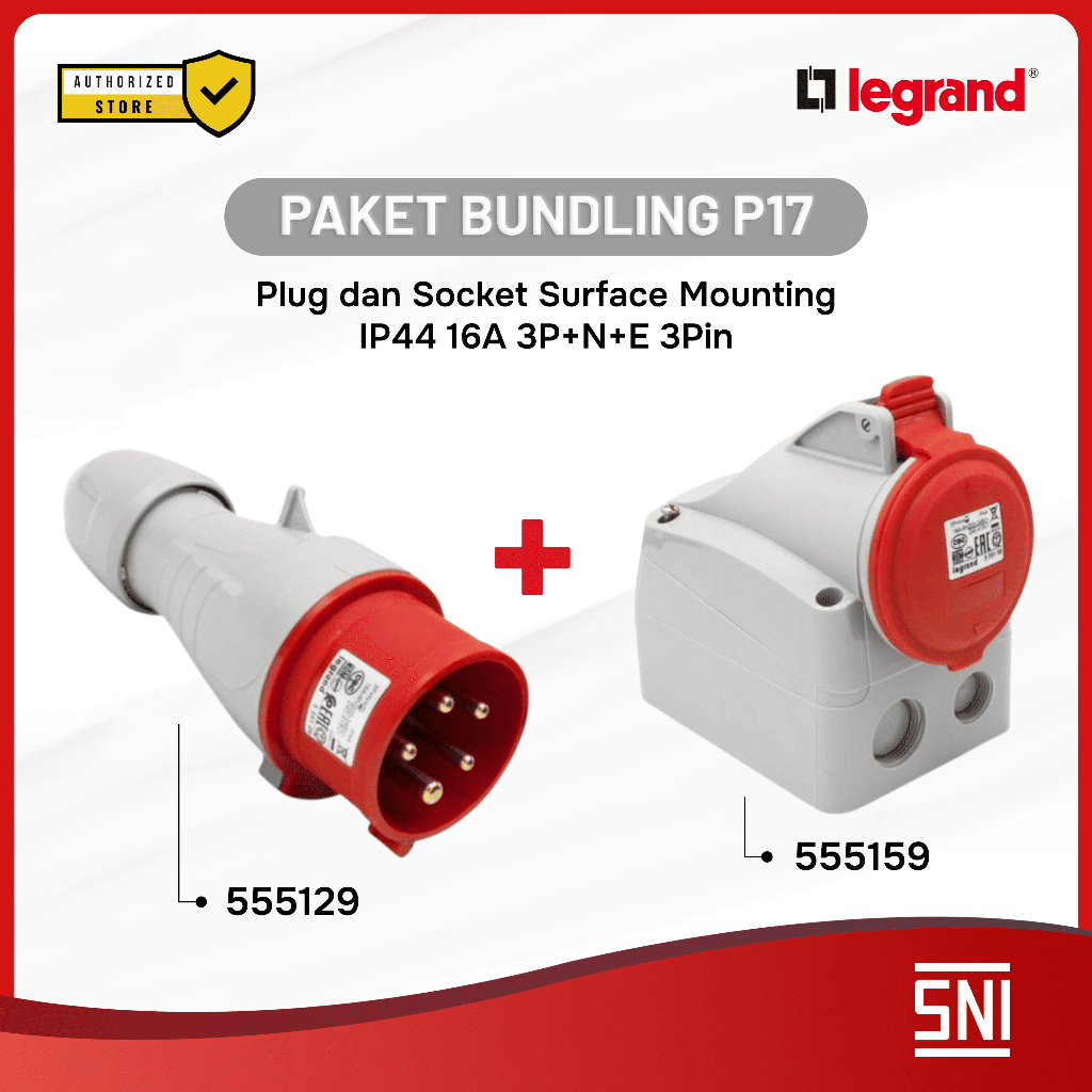 Jual Paket Legrand P17 Plug dan Socket Surface Mounting IP44 16A 3P+N+E ...