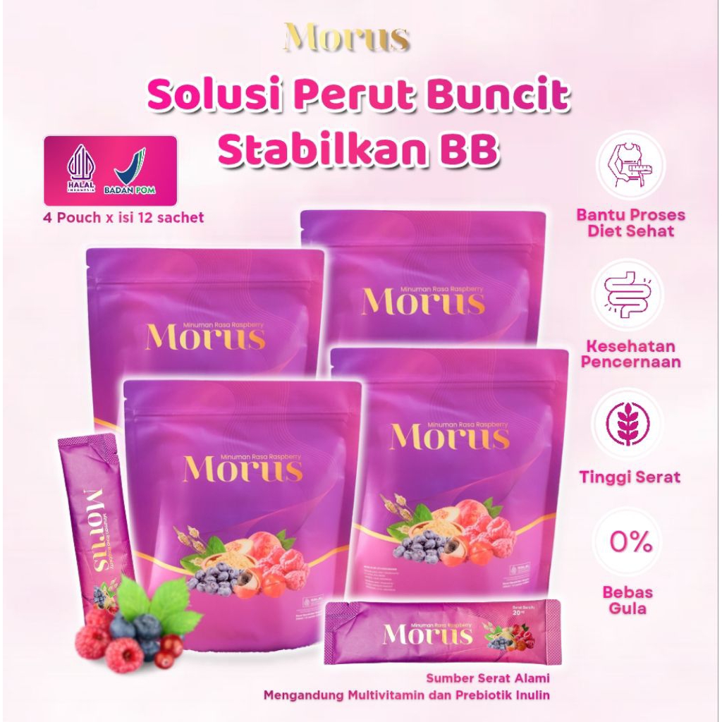 Jual Morus Fiber Drink 4 Pouch isi 48 sachet - Serat Cair Untuk Diet ...