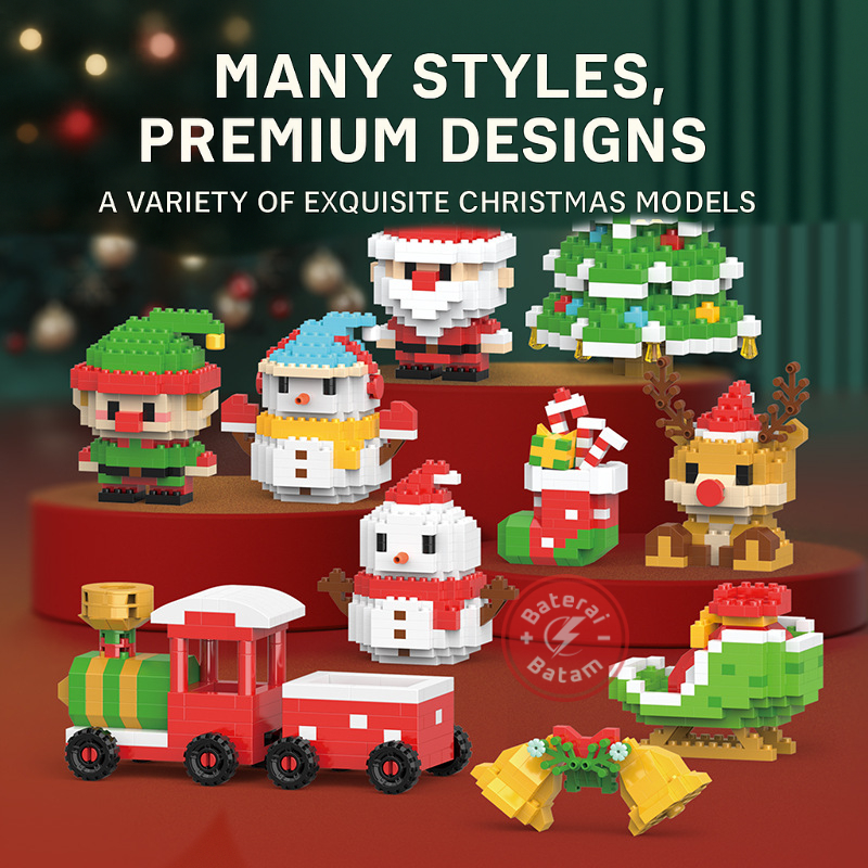Jual Nanoblock Christmas Mini Building Blocks – Model Pilihan (Santa ...
