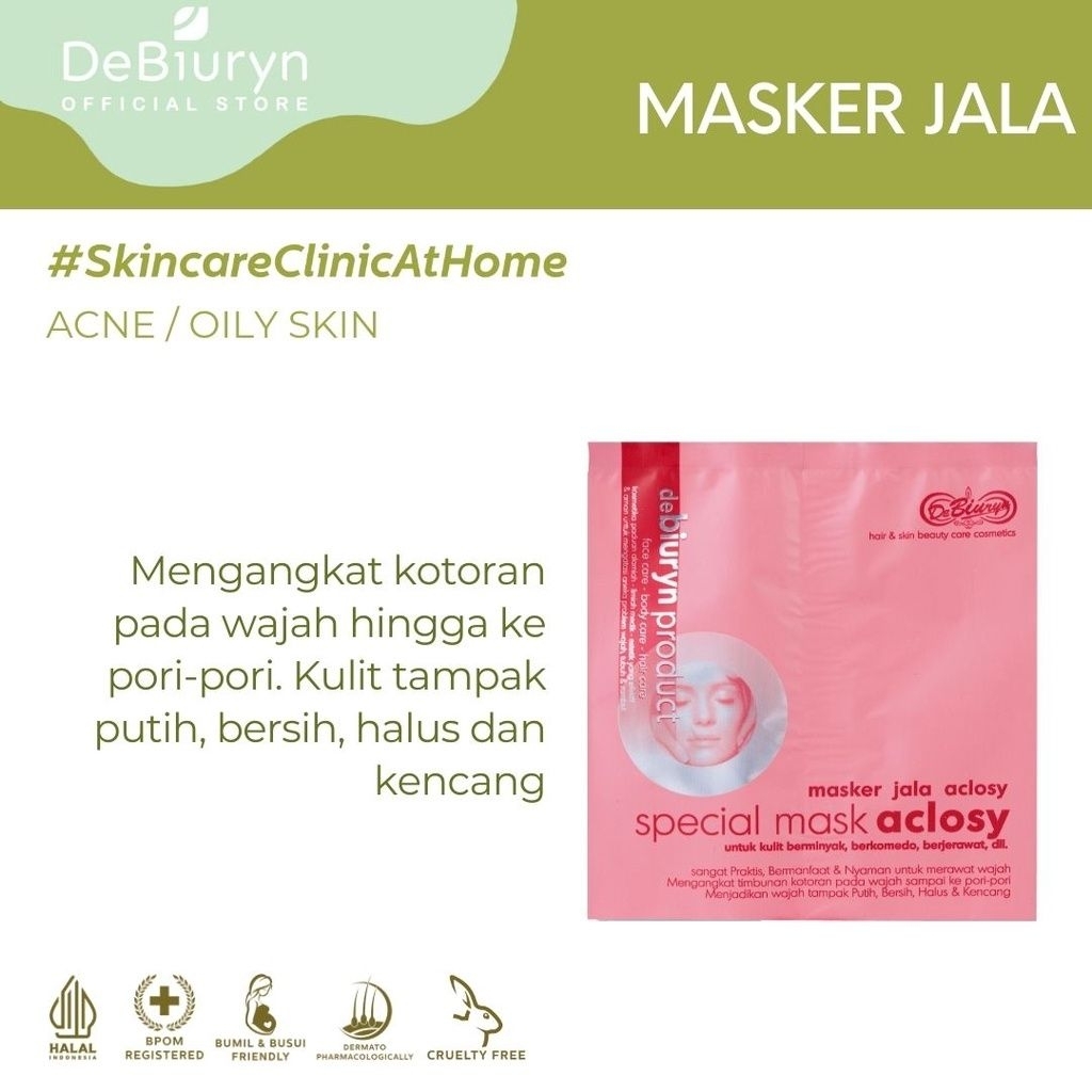 Jual DEBIURYN SPACIAL MASK ACLOSY MASKER JALA/ MASKER WAJAH | Shopee ...