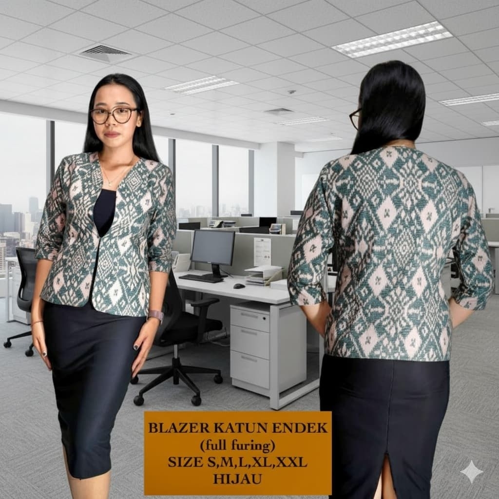 Jual Blazer Katun Endek(full furing)(tanpa kantong saku) | Shopee Indonesia