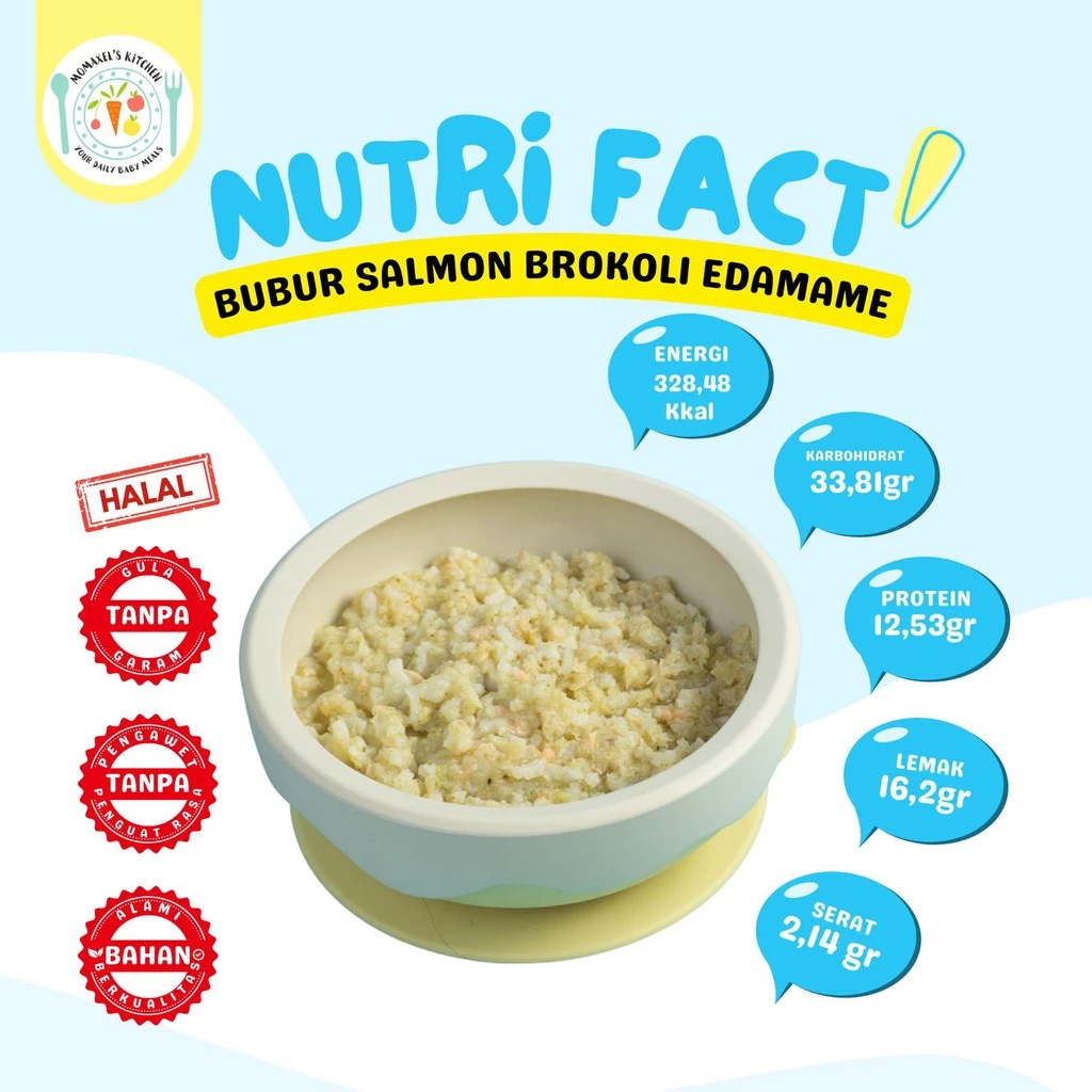 Jual BUBUR SALMON BROKOLI EDAMAME (CATERING MAKANAN BAYI MPASI FROZEN ...