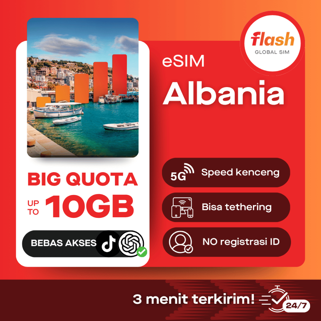 Jual Flash Global eSIM Albania Big Quota (eSIM Balkans Eropa Timur ...