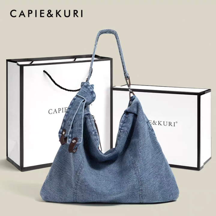 Jual Premium Jeans Big Tote Bag / Korean Shoulder Bag / Tas Jeans Jumbo ...