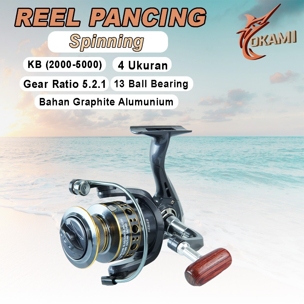 Jual Reel Pancing Spinning Aluminium dengan Putaran Kecepatan dan Anti ...