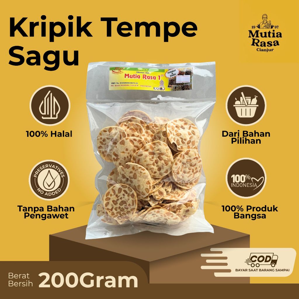 Jual Keripik Tempe Sagu Original Gurih Renyah 200 Gram | Shopee Indonesia
