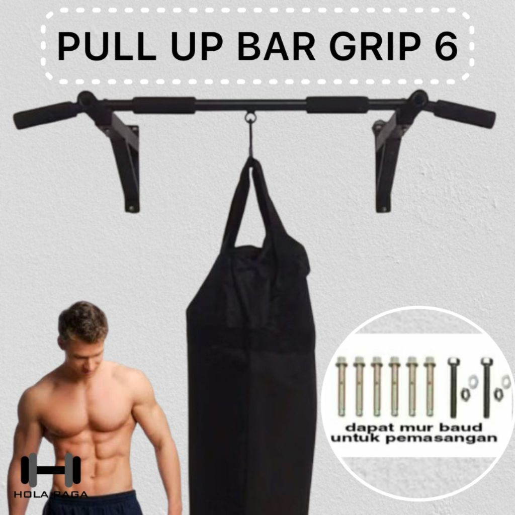 Jual Alat Fitness Pull Up 6 Grip Bar Pasang Dinding | Shopee Indonesia