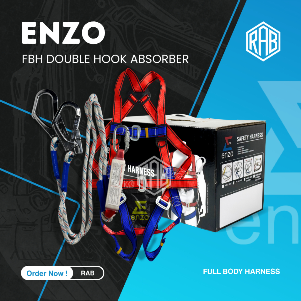 Jual Full Body Harness Double Big Hook Absorber ENZO | Shopee Indonesia