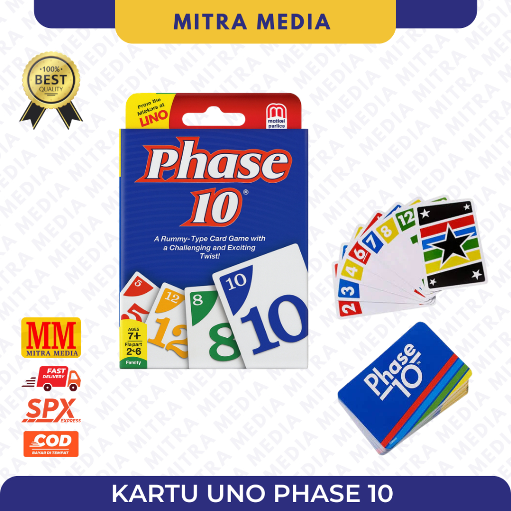 Jual KARTU UNo PHASE 10 / PERMAINAN KARTU KELUARGA / FAMILY BOARD GAME ...
