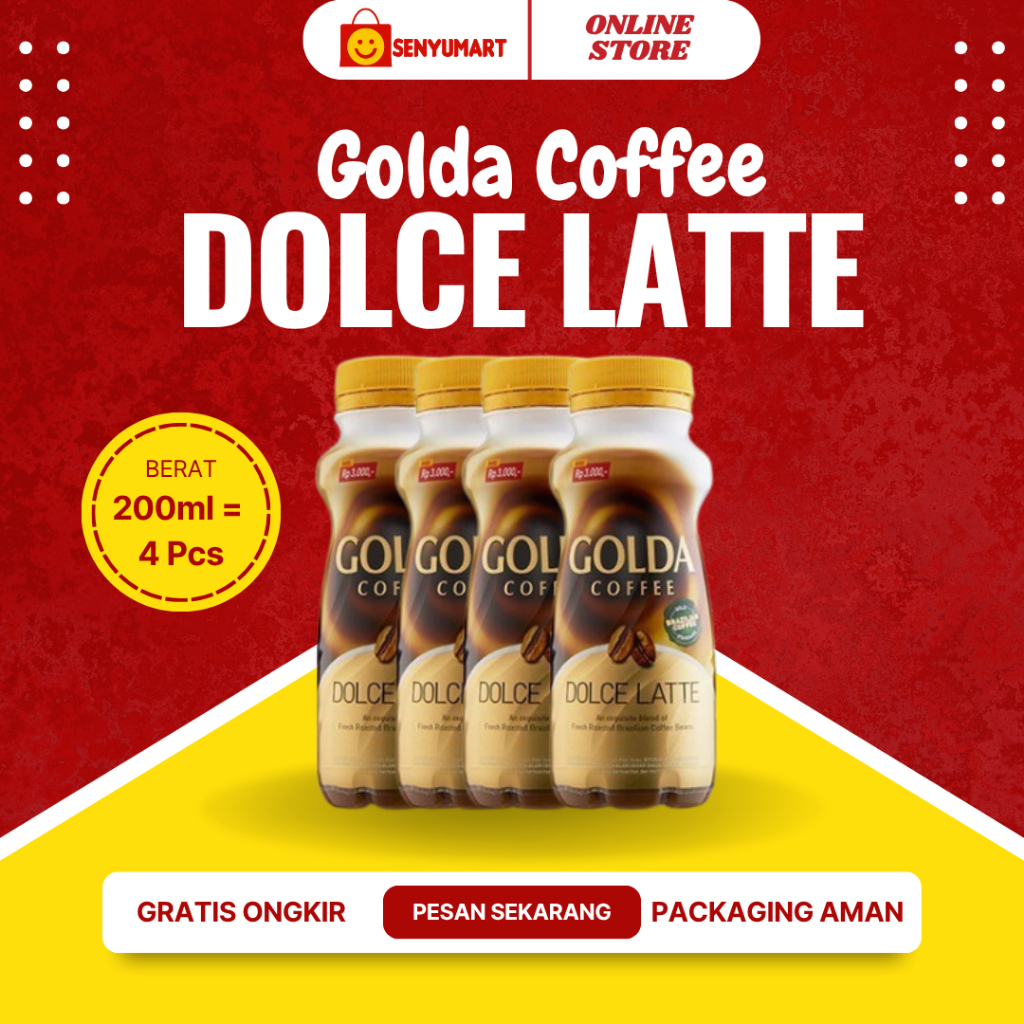 Jual Senyumart - Golda Coffee Dolce Latte Botol 200 ml x 4 pcs | Shopee ...