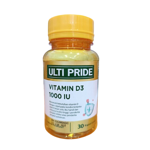 Jual ULTI PRIDE VITAMIN D3 1000 IU ISI 30 KAPSUL | Shopee Indonesia