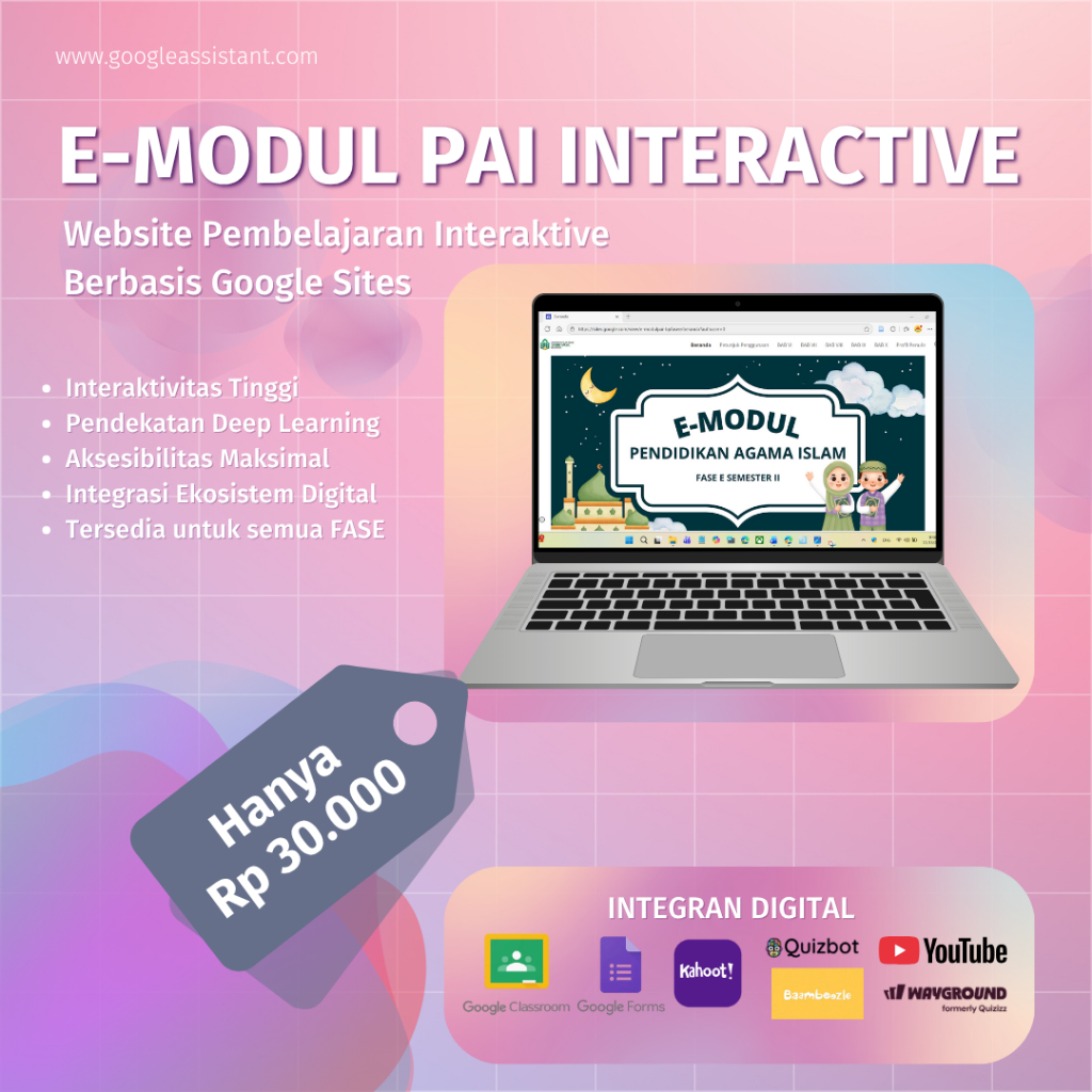 Jual E-Modul PAI Interaktif Google Sites | Modul Digital PAI SD SMP SMA ...