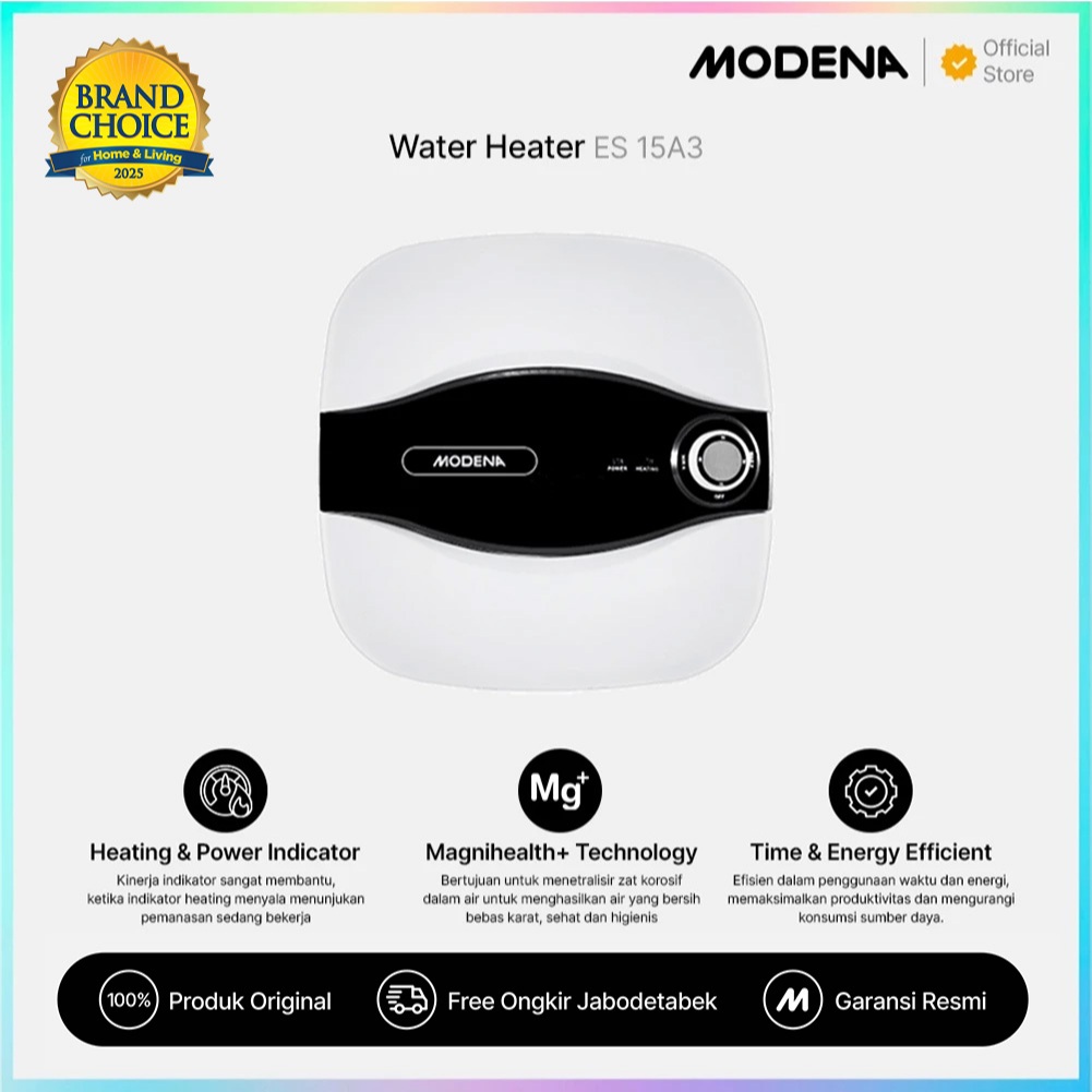 Jual MODENA Electric Water Heater - ES 15A3 (15 Liter) | Shopee Indonesia