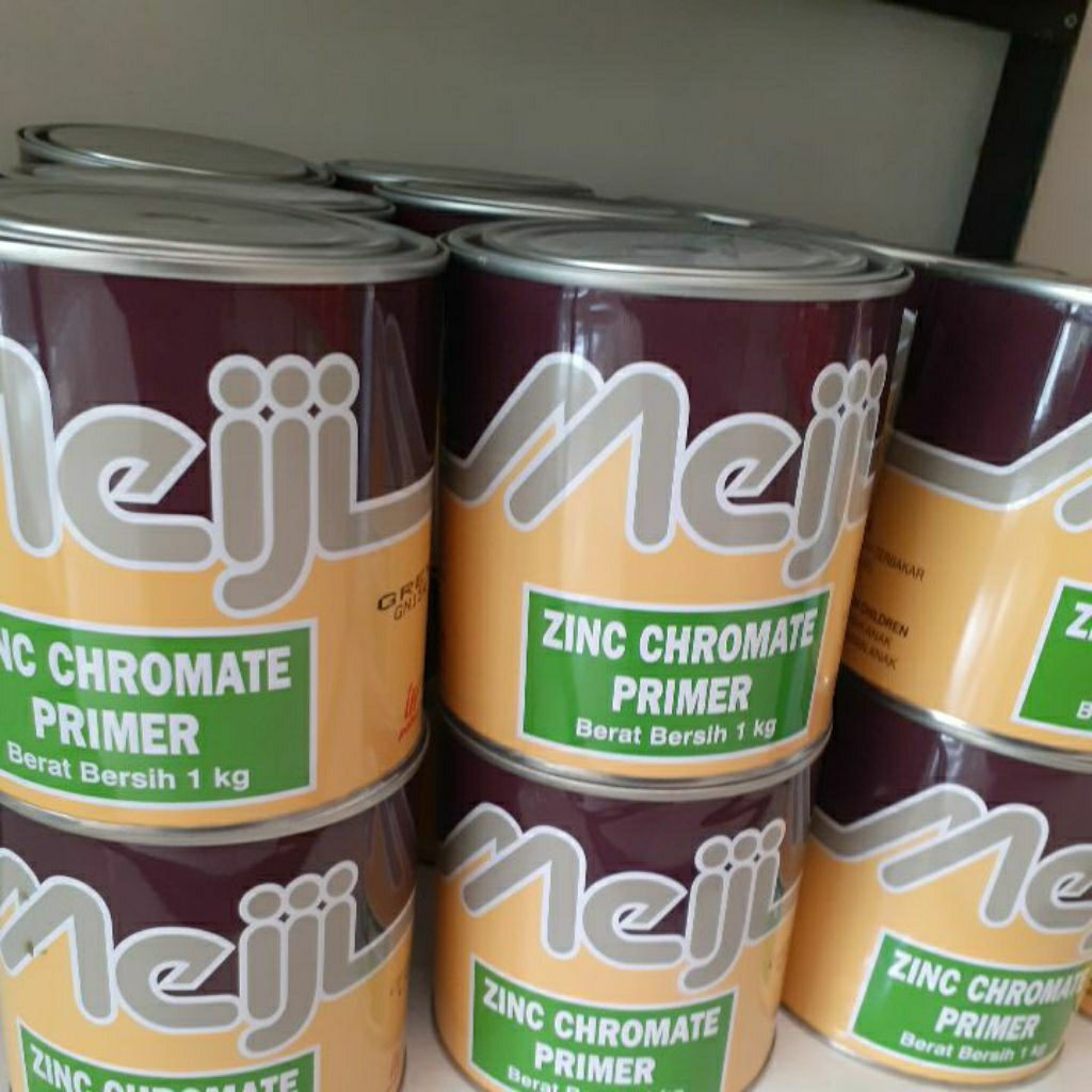 Jual meni Meiji zinchromate cat dasaran besi 1 kg hijau abu abu ...