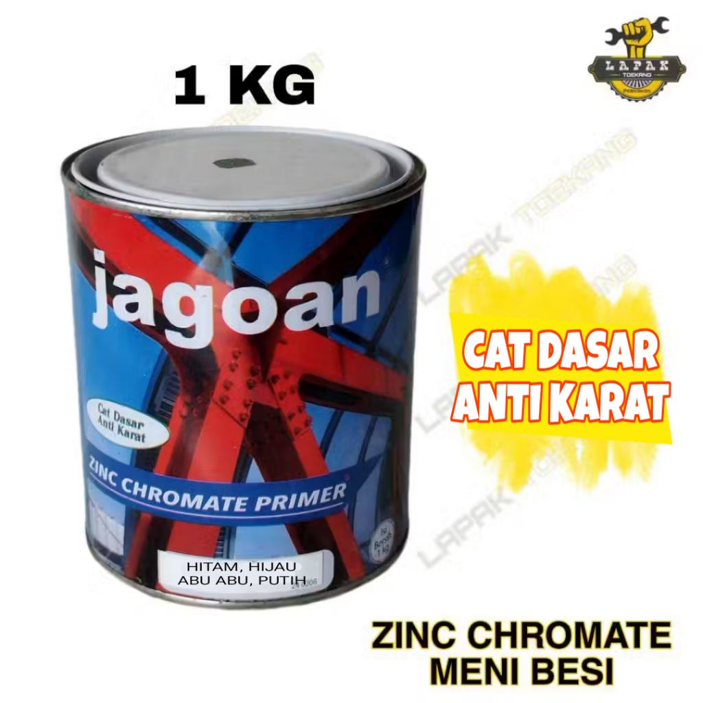 Jual MENI BESI ZINC CHROMATE 1KG CAT DASAR PRIMER HIJAU PUTIH HITAM ABU ...