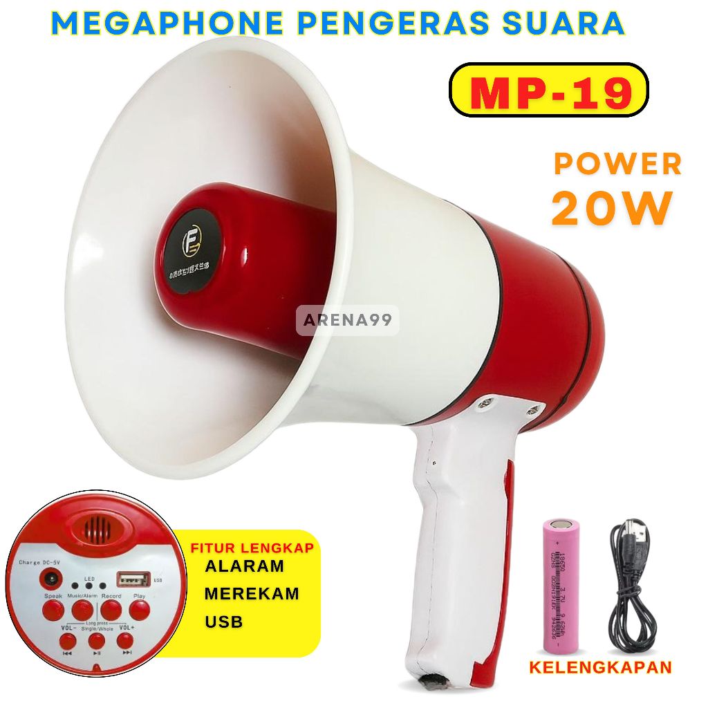 Jual Megaphone TOA Pengeras Suara Bisa DI Cas MARKETPEAK MP-19 USB ...