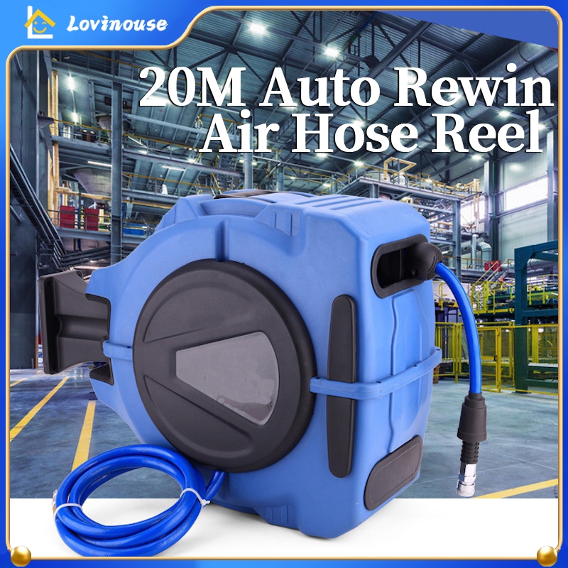 Jual 20M Auto Rewind Air Hose Reel 260PSI Retractable Compressor Hose ...