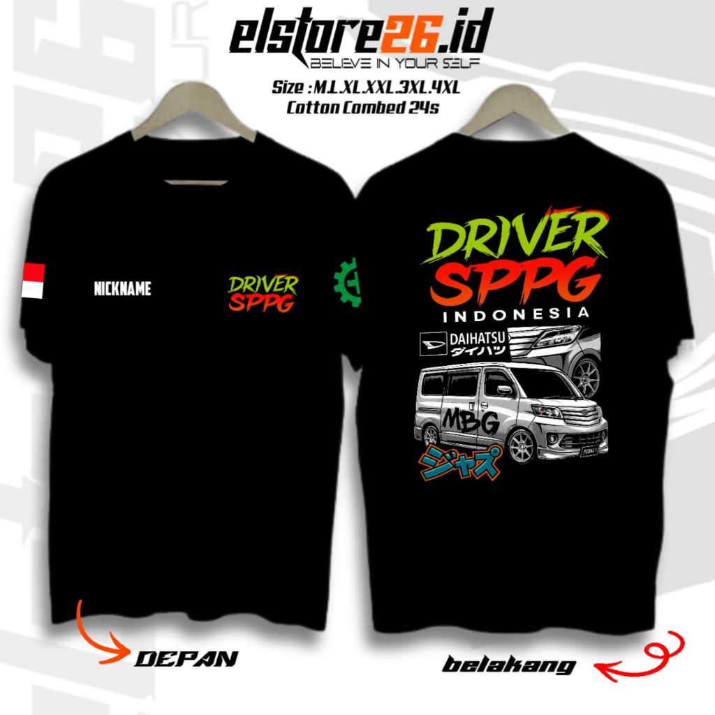 Jual ELSTR26 Kaos DRIVER SPPG Indonesia MBG Free Custom Nama | KAOS Mbg ...